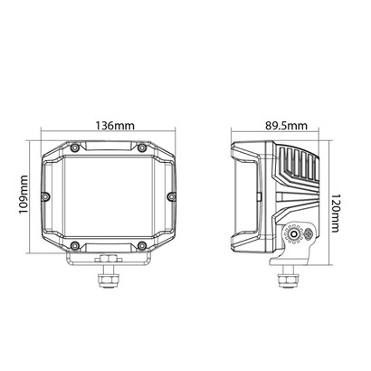 5inch Universal 61W LED With Side Shooters (Each) | Sharp 4X4